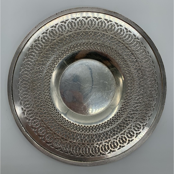 Dining | Vintage Pierced Serving Platter Tray Plate Filigree Silver ...
